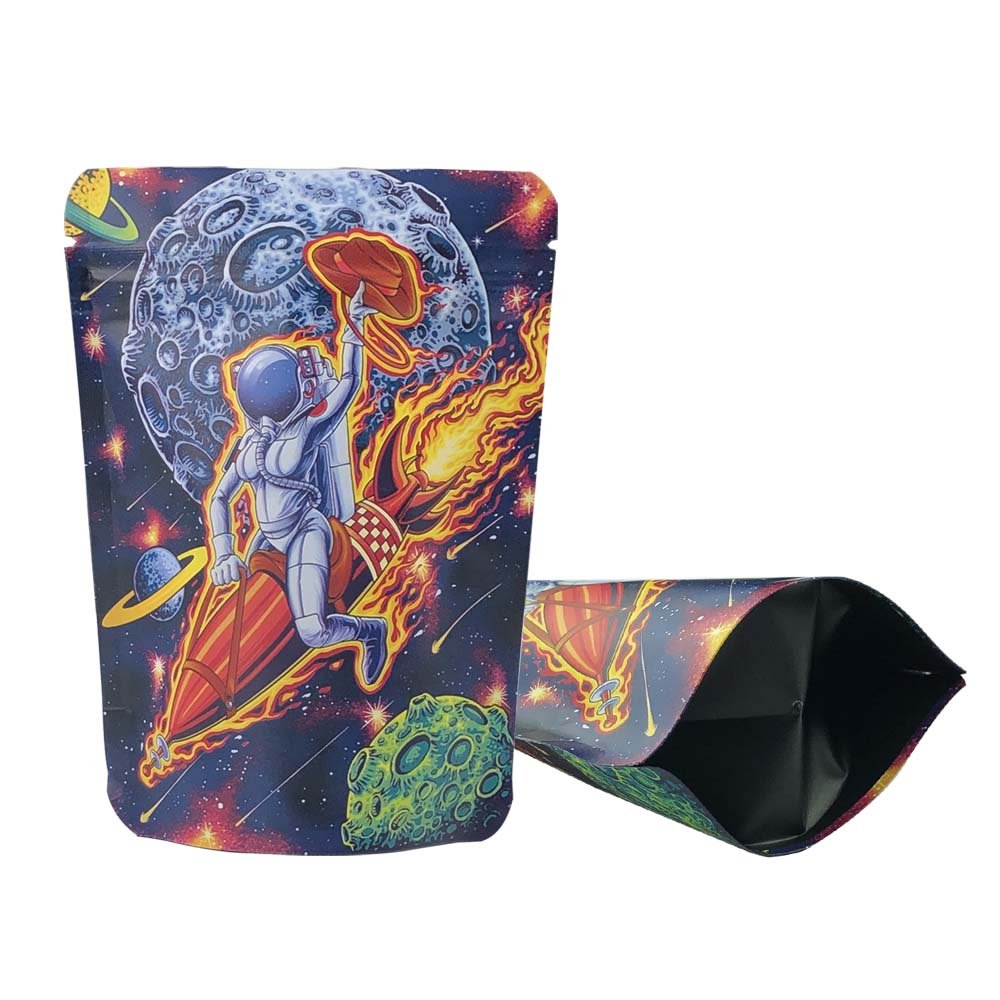 100 Pack Girly Spaceman Custom Designed 3.5 Gram Mylar Bags Empty Pack ...