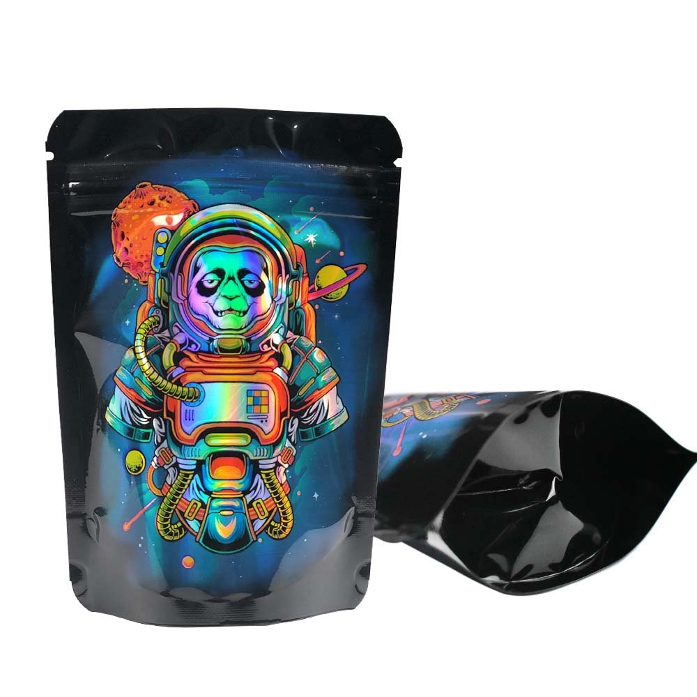 100 Pack Green Space Panda Custom Designed 7 Gram Mylar Bags Empty Pac ...